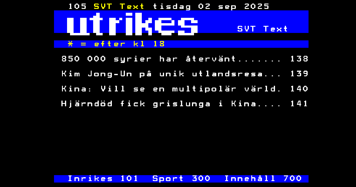 105 - Nyheter - utrikes